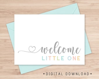 Welcome Baby Printable Card / Instant Download PDF / Card | Etsy