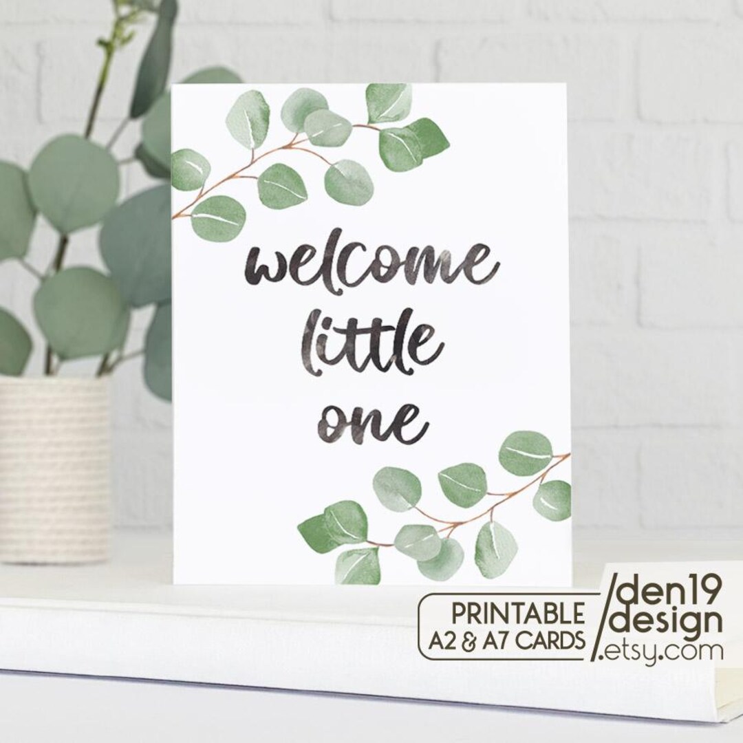 Printable Card: Welcome Little One / Instant Download PDF / Baby Card ...