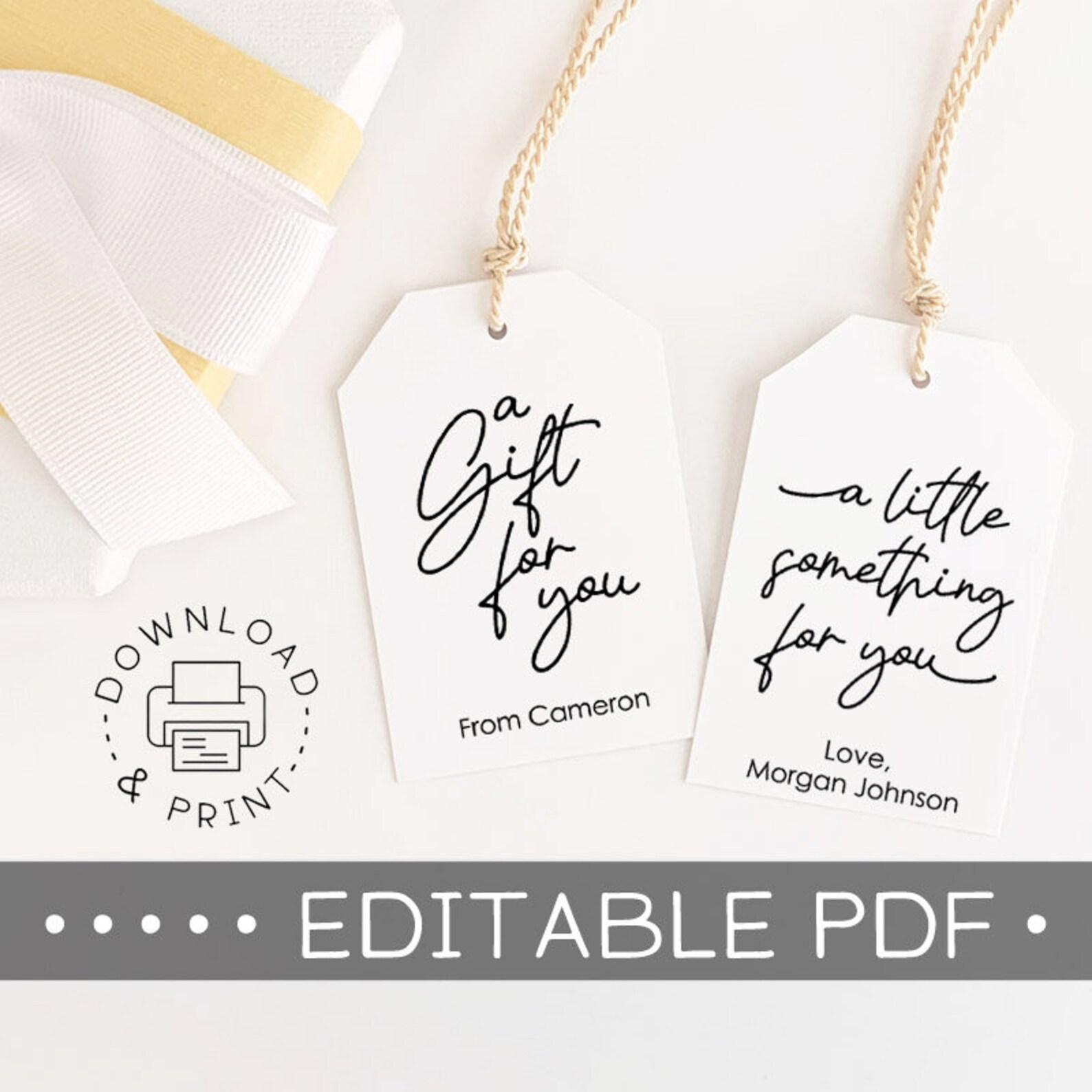 Editable & Printable Gift Tags / A Gift for You Tag / A Little ...