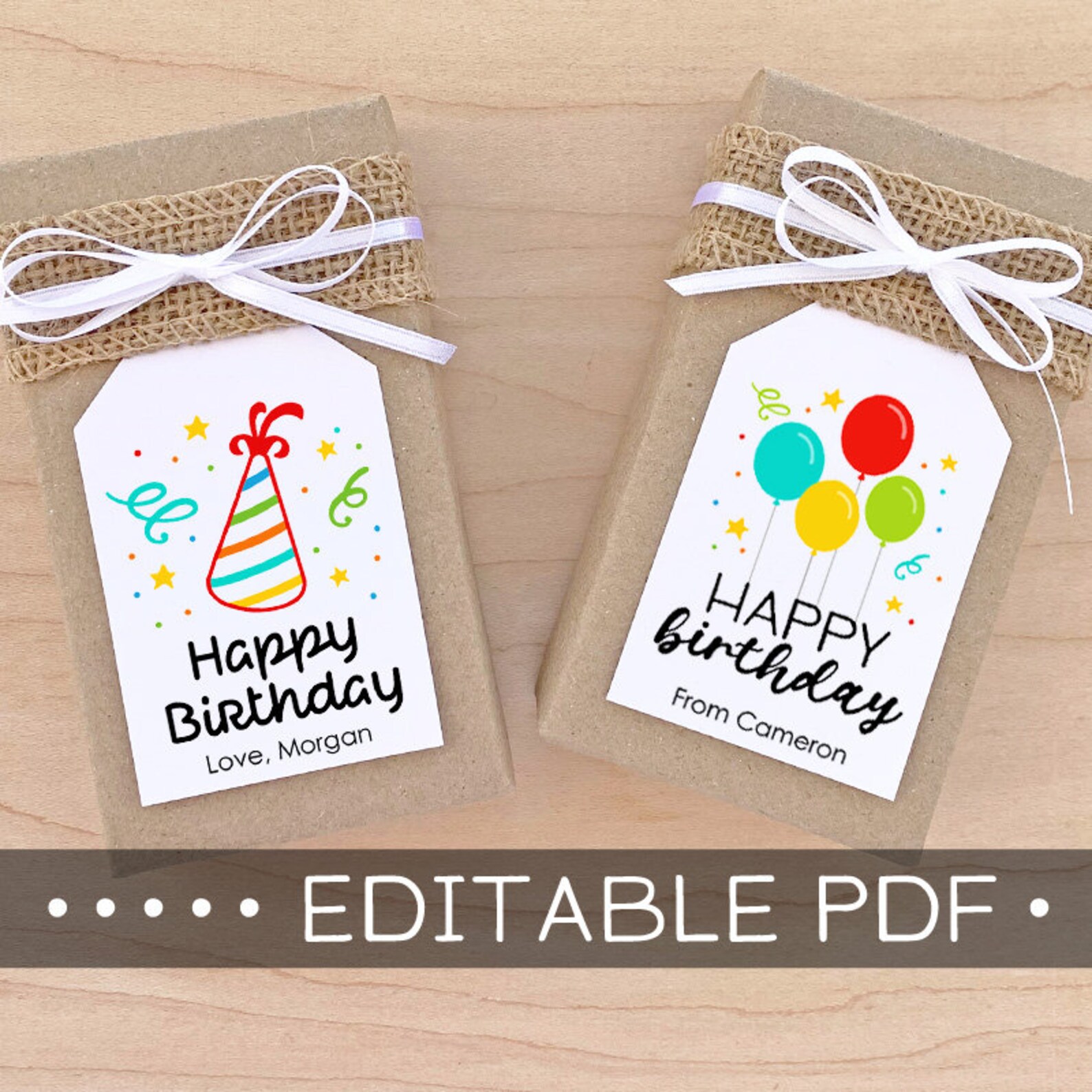 Editable & Printable Gift Tags / Happy Birthday Gift Tag / | Etsy