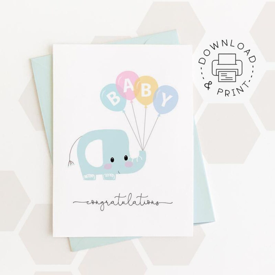 Congratulations Printable Card / Instant Download PDF / New Baby Card ...