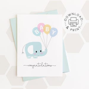 Congratulations Printable Card / Instant Download PDF / New Baby Card ...