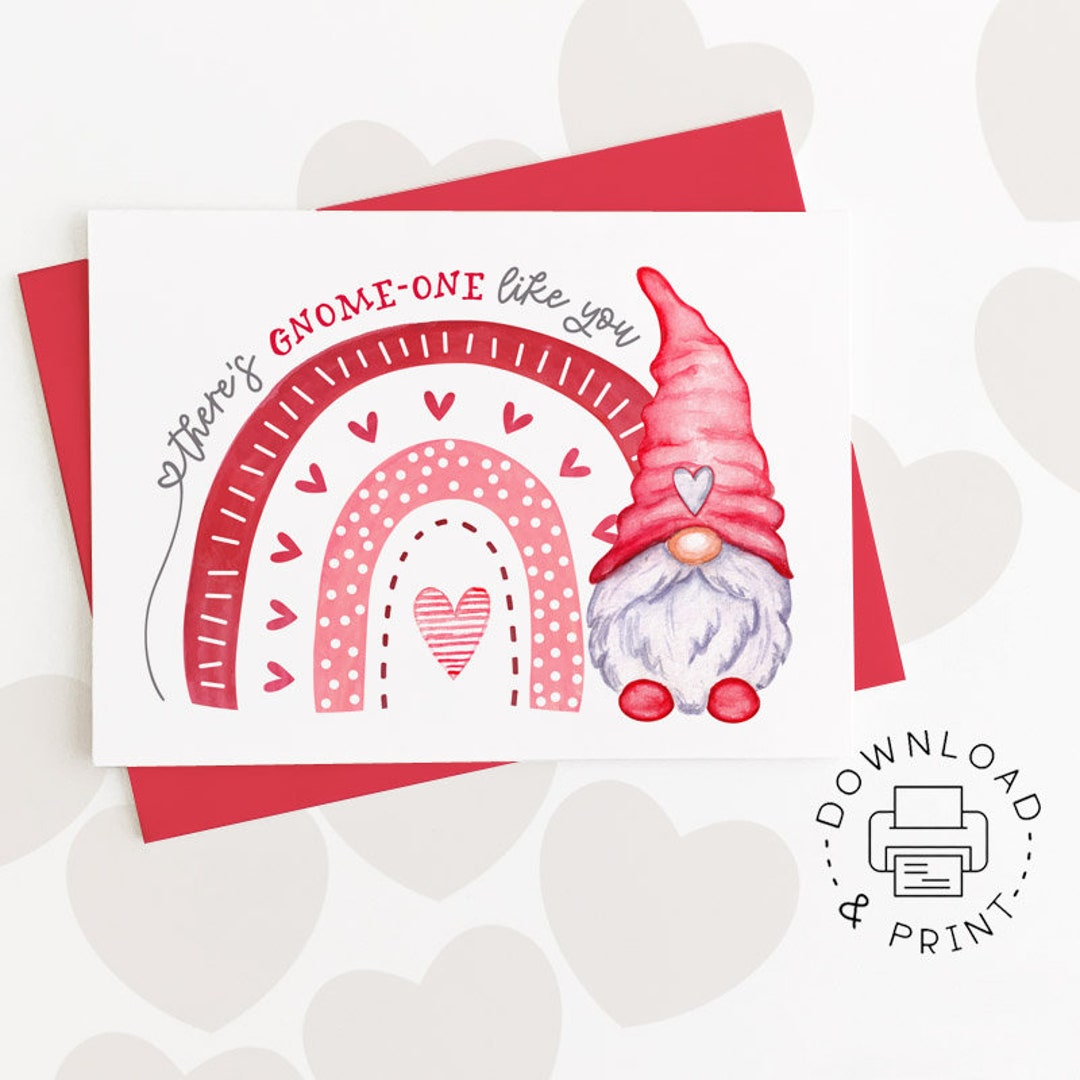 Printable Card: There's Gnome One Like You / Instant Download PDF ...