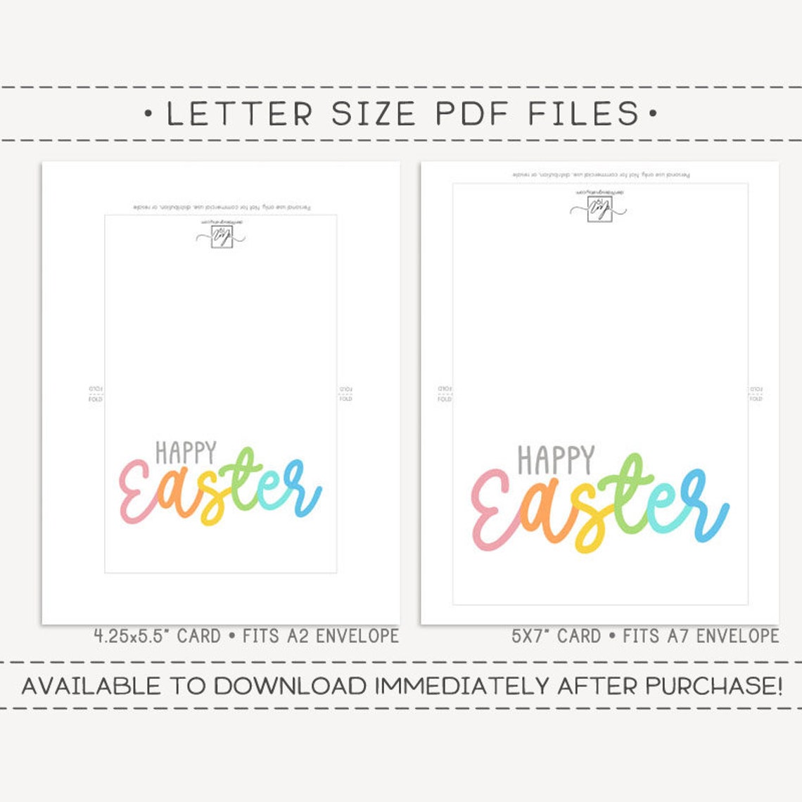Printable Card: Happy Easter / Instant Download PDF / Easter Card ...