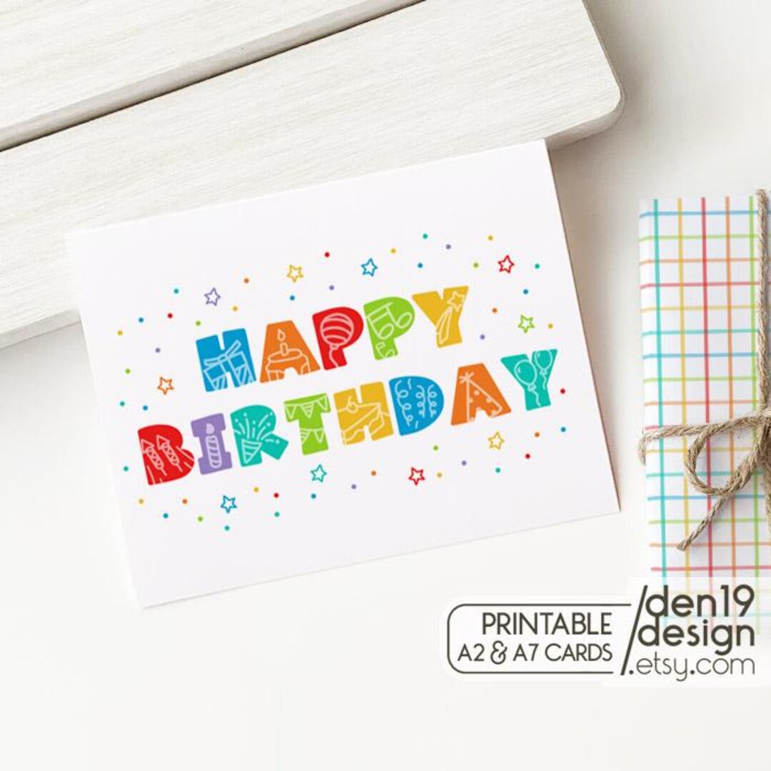 Happy Birthday Printable Card / Instant Download PDF - Etsy Australia