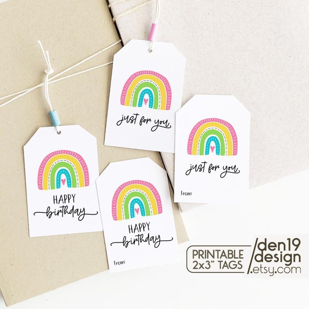 Printable Gift Tags / Happy Birthday Gift Tag / Just for You Gift Tag ...