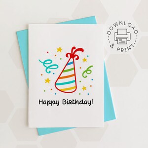 Set of 4 Printable Birthday Cards / Happy Birthday Card / Instant ...