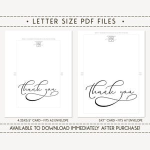 Thank You Printable Card / Instant Download PDF / Card Template - Etsy