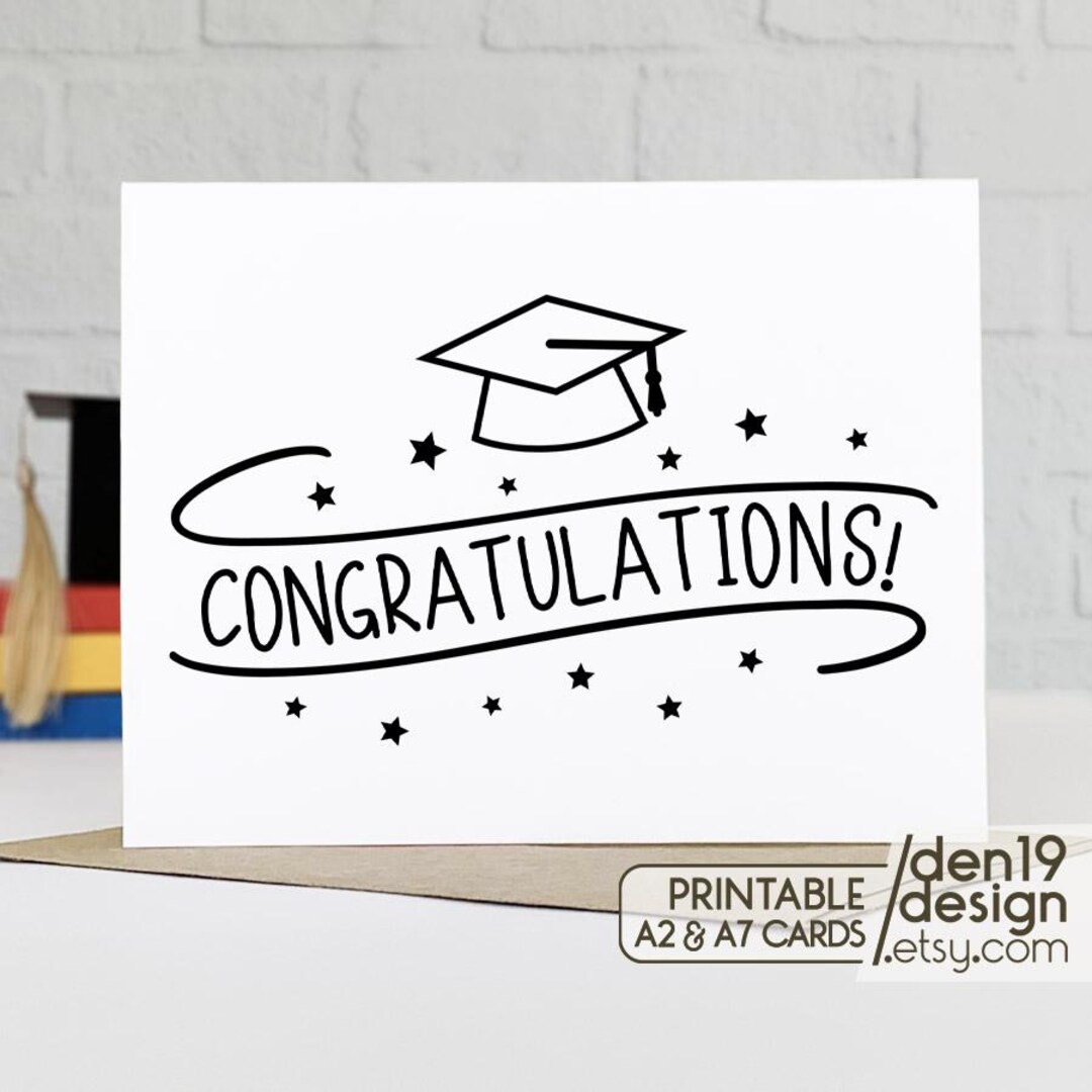Congratulations Graduation Printable Card / Instant Download PDF / Card ...