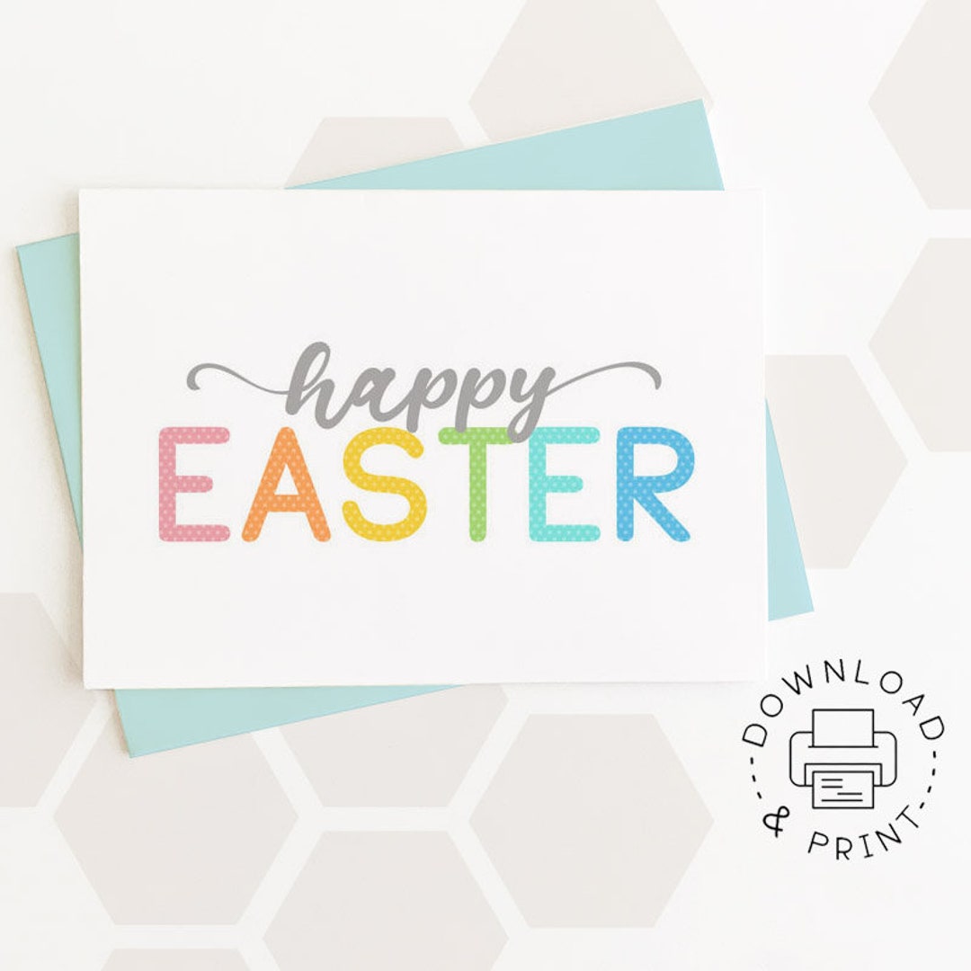 Happy Easter Printable Card / Instant Download PDF / Easter Card ...