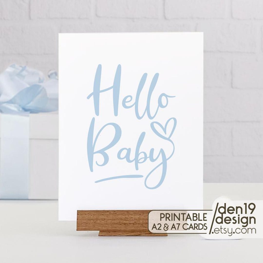 Hello Baby Printable Card, A2/A7 New (PDF Download - Etsy