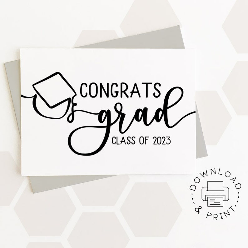 Printable Card Congrats Grad Class of 2023 / Instant Download - Etsy