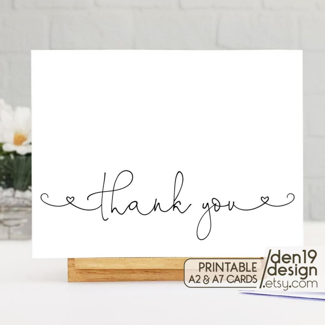 Thank You Printable Card / Instant Download PDF / Card Template - Etsy