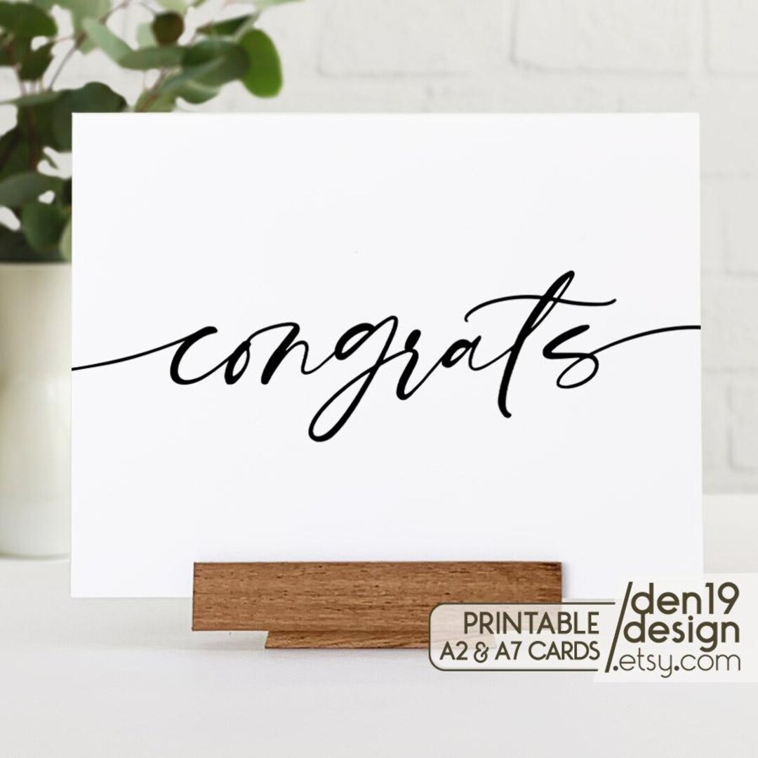 Congrats Printable Card / Instant Download PDF / Card Template - Etsy