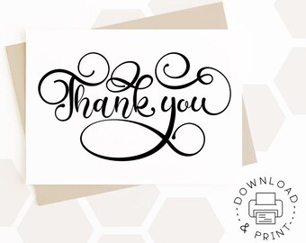 Thank You Printable Card / Instant Download PDF / Thank You ...