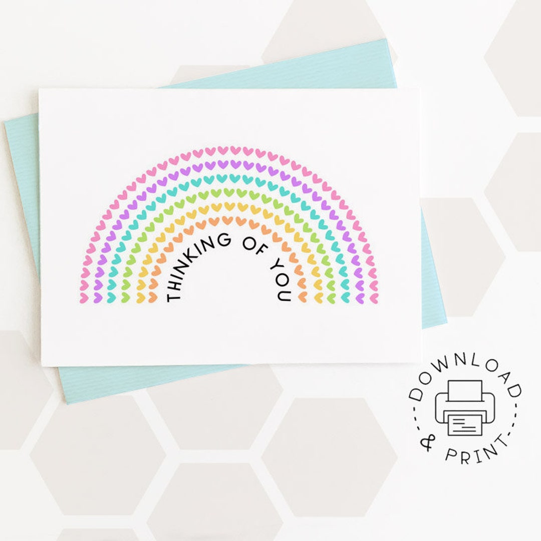 Thinking of You Printable Card / Instant Download PDF / Card Template ...