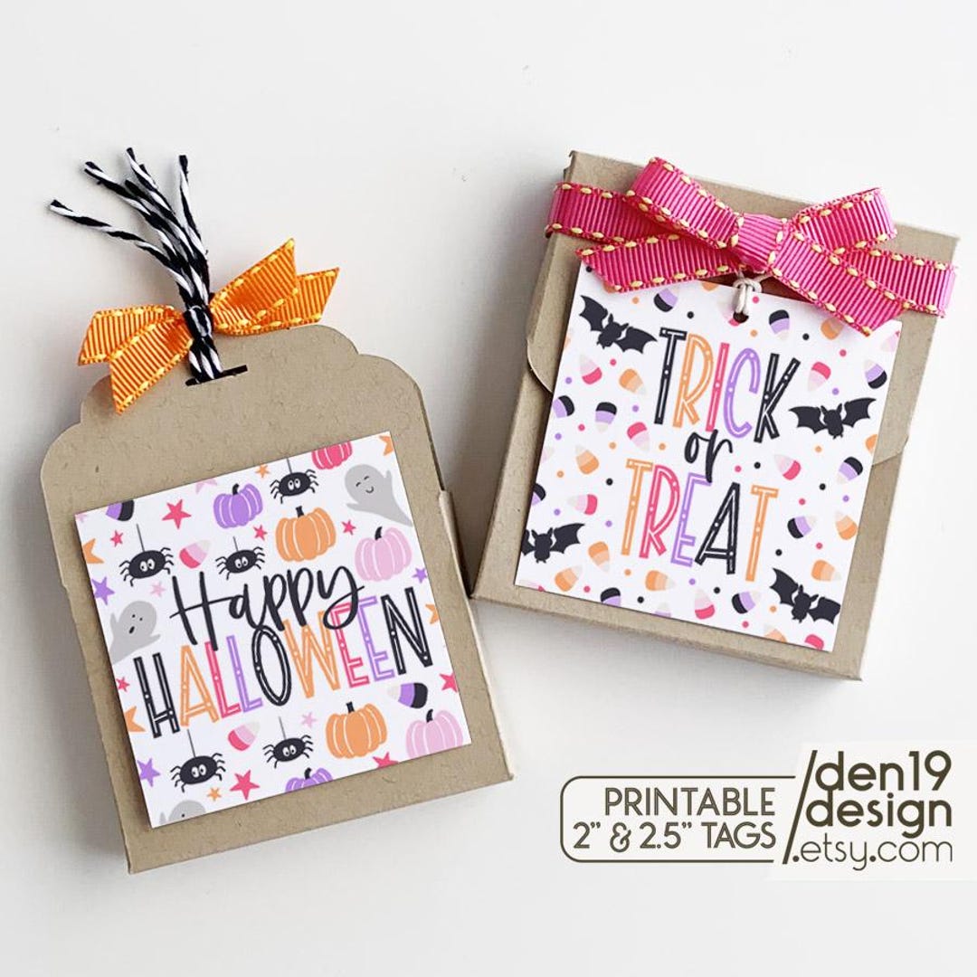 Printable Tags: Happy Halloween & Trick or Treat / Square 2" and 2.5 ...
