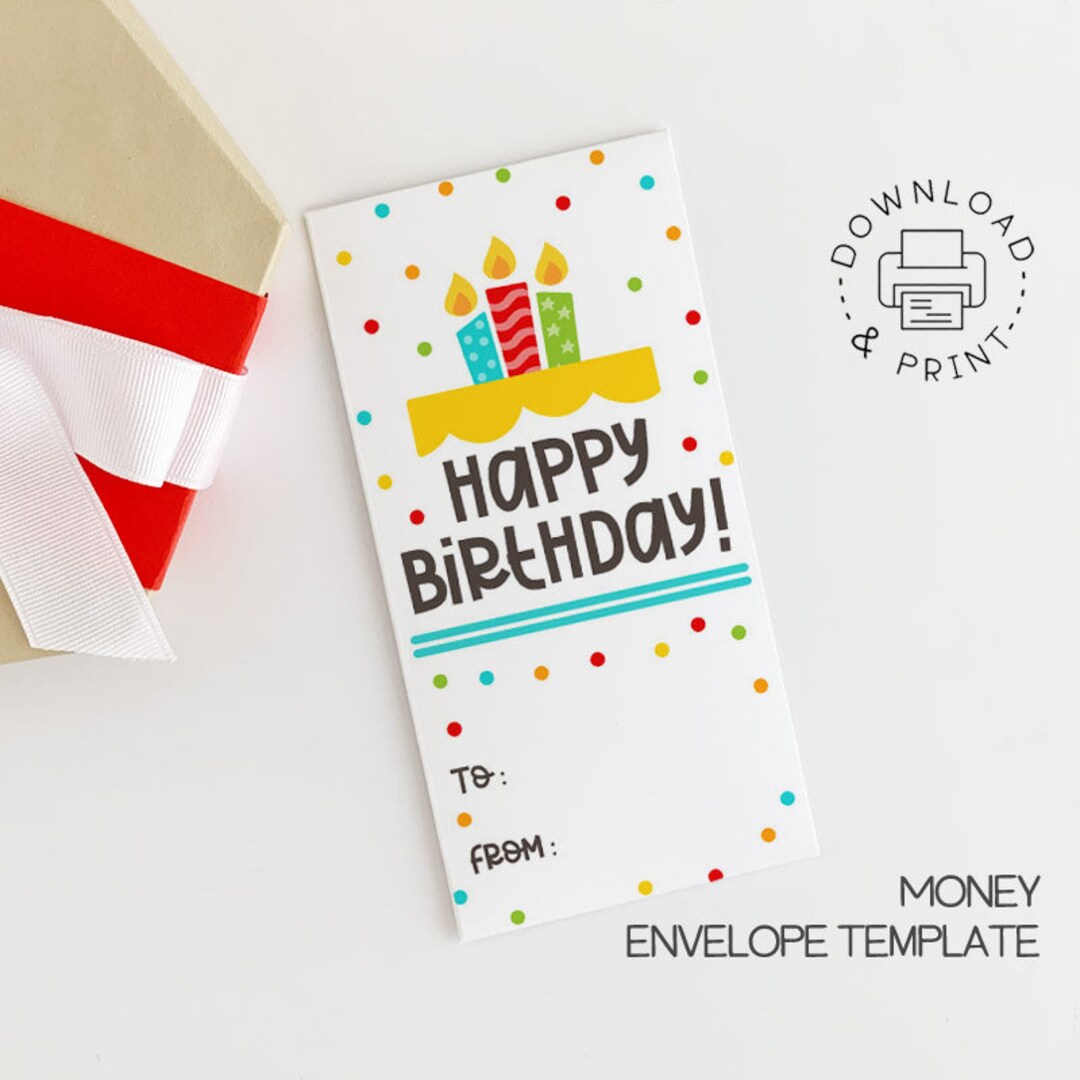 Printable Birthday Money Gift Envelope / Instant Download PDF - Etsy