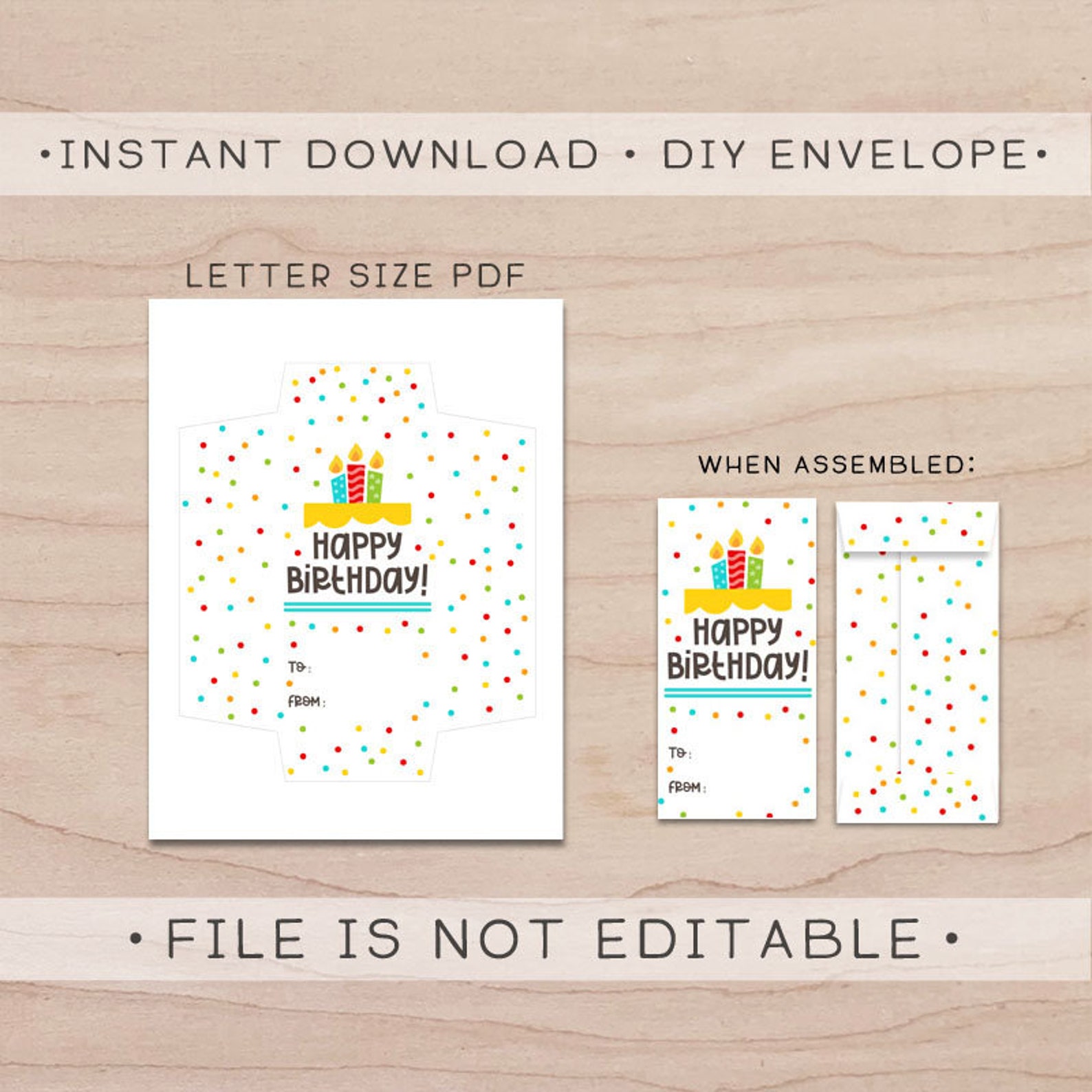 Printable Birthday Money Gift Envelope / Instant Download PDF - Etsy