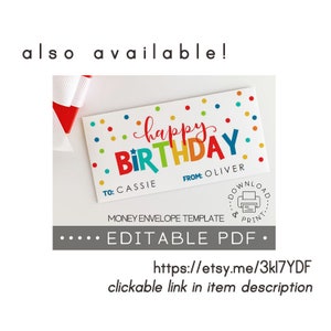 Printable Birthday Money Gift Envelope / Instant Download PDF - Etsy