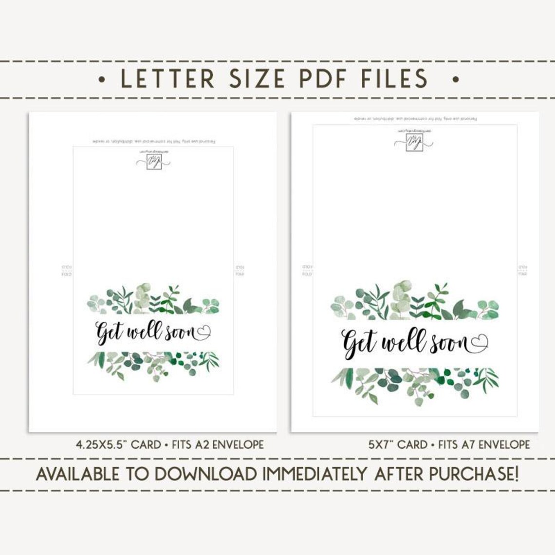 Get Well Soon Printable Card / Instant Download PDF / Card Template - Etsy