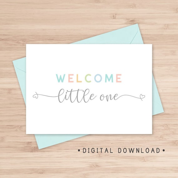 Welcome Little One Printable Card / Instant Download PDF / | Etsy