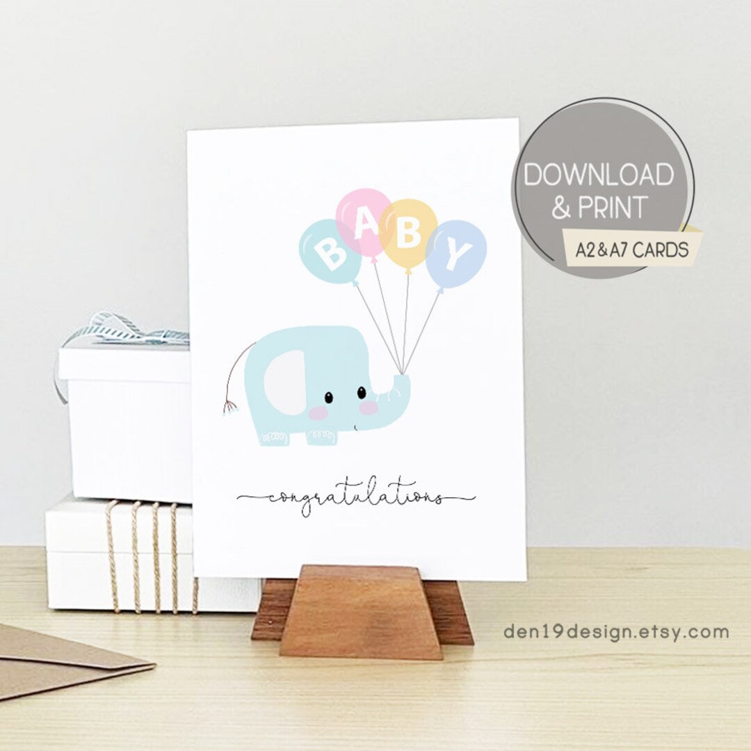 Congratulations Printable Card / Instant Download PDF / New Baby Card ...