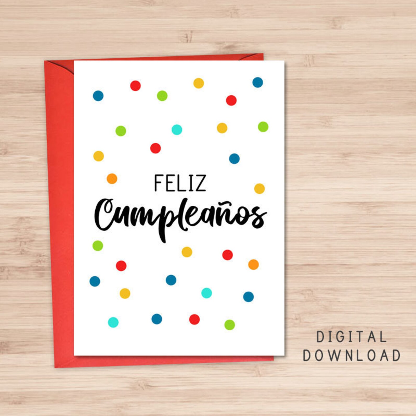 Feliz Cumpleaños / Happy Birthday Printable Card / Instant | Etsy