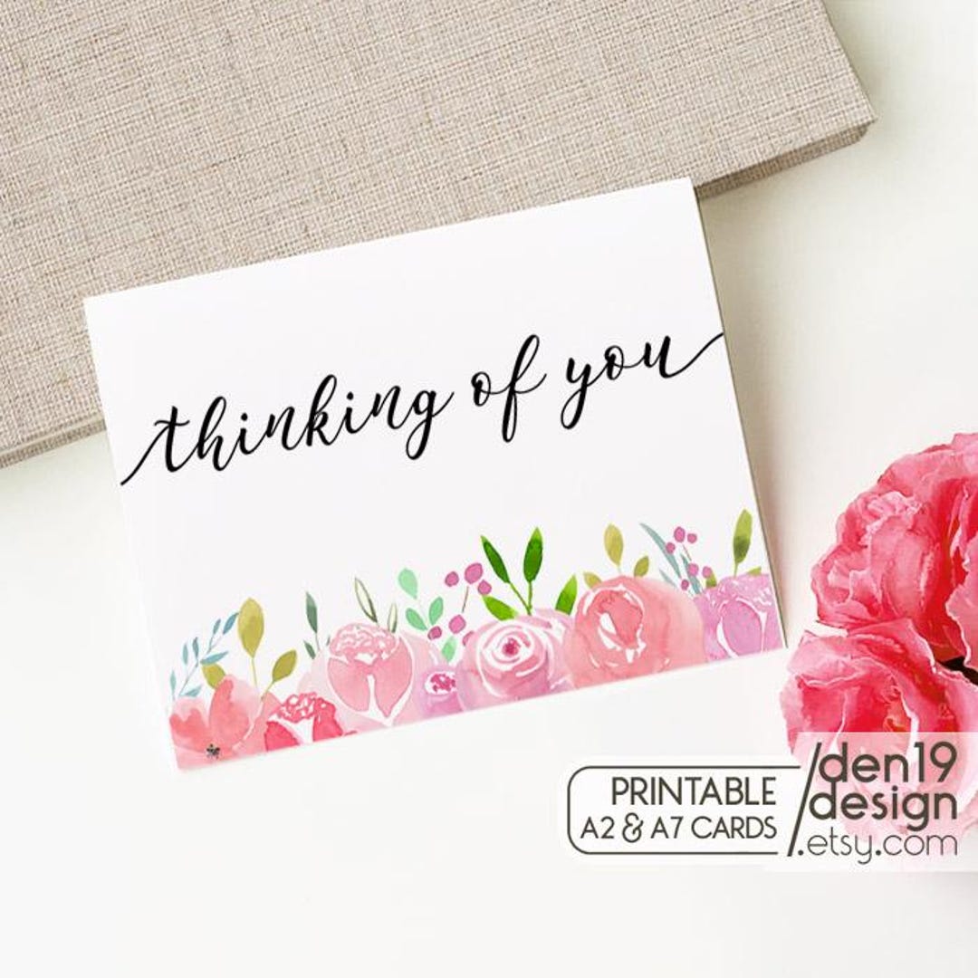 Thinking of You Printable Card / Instant Download PDF / Card Template ...