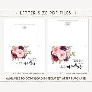 Feliz Día De Las Madres Printable Card / Spanish Mother's Day Card ...