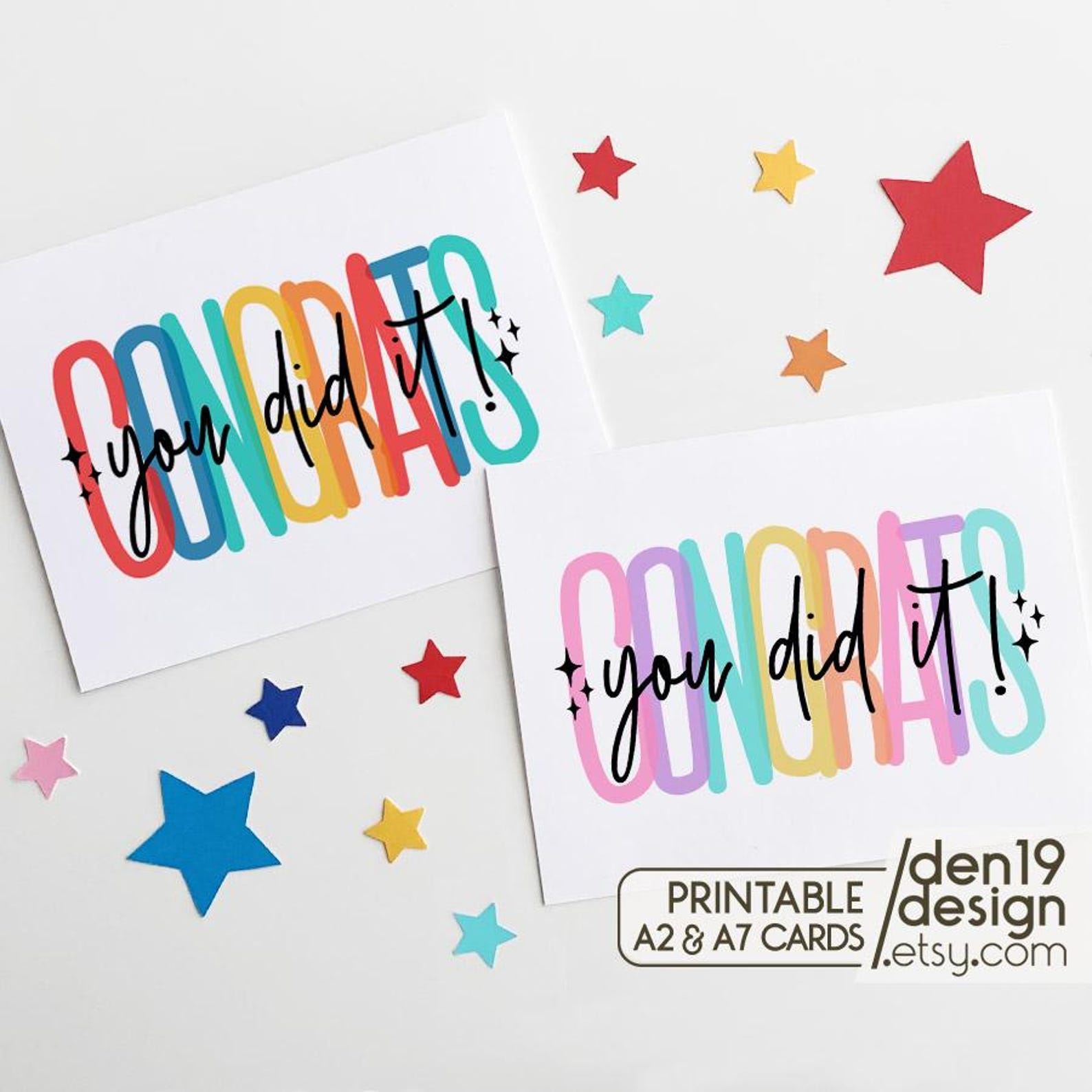 Congratulations You Did It! Printable Card / Instant Download PDF ...