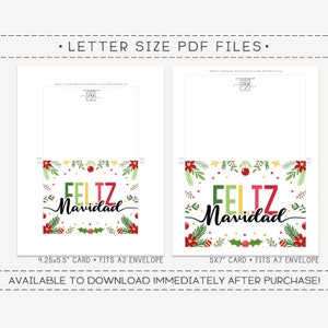 Feliz Navidad Printable Card and Gift Tags / Instant Download PDF ...