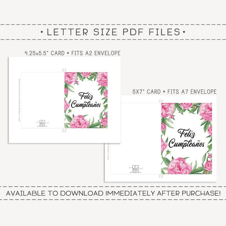 Feliz Cumpleaños / Happy Birthday Printable Card / Instant - Etsy