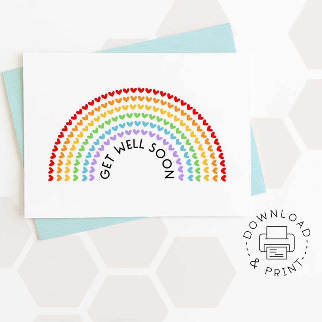 Get Well Soon Printable Card / Instant Download PDF / Card Template - Etsy