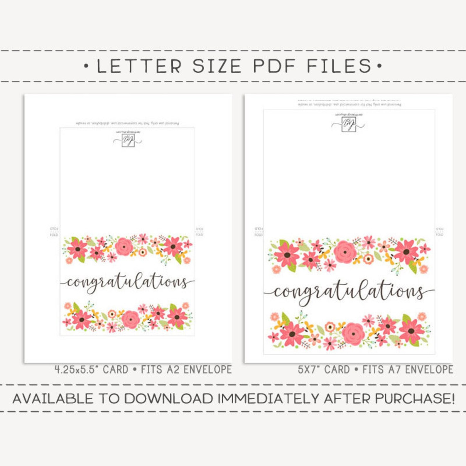 Congratulations Printable Card / Instant Download PDF / Card - Etsy