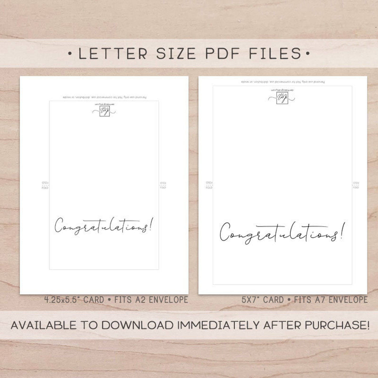 Congratulations Printable Card / Instant Download PDF / Card | Etsy