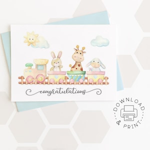 Congratulations Printable Card / Instant Download PDF / New Baby Card ...