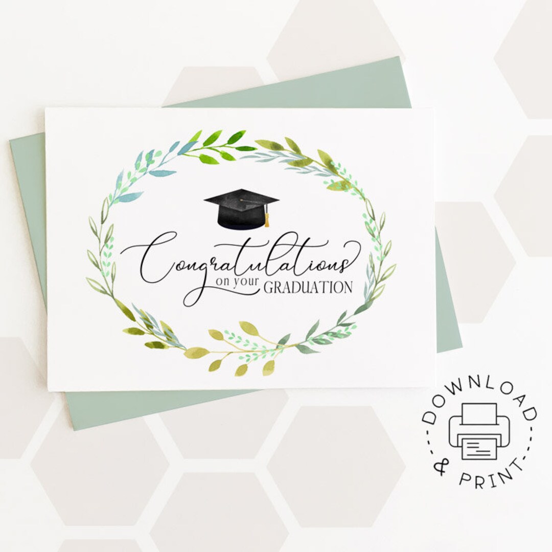 Printable Card Congratulations on Your Graduation / Instant Download ...