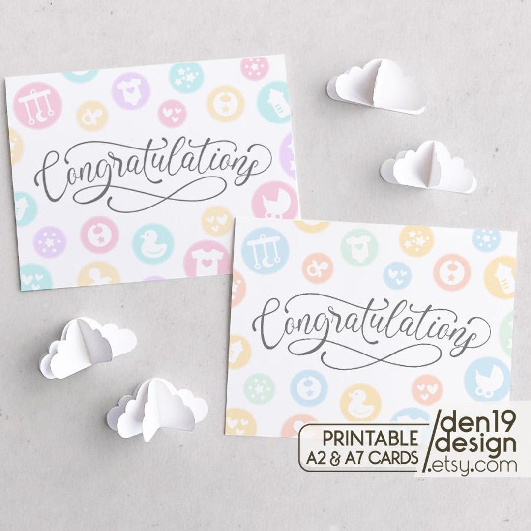 Congratulations Printable Card / Instant Download PDF / New Baby Card ...