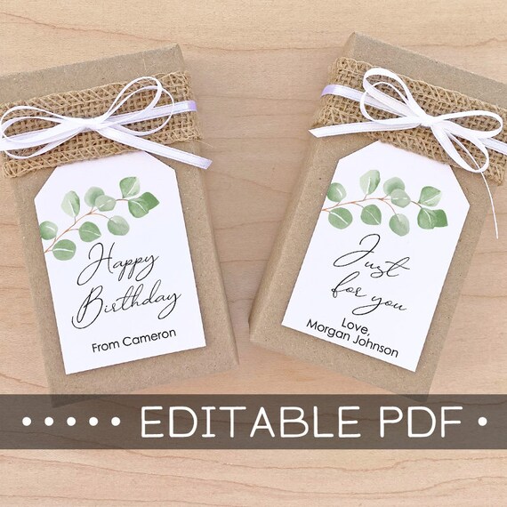 Editable & Printable Gift Tags / Happy Birthday Gift Tag / | Etsy
