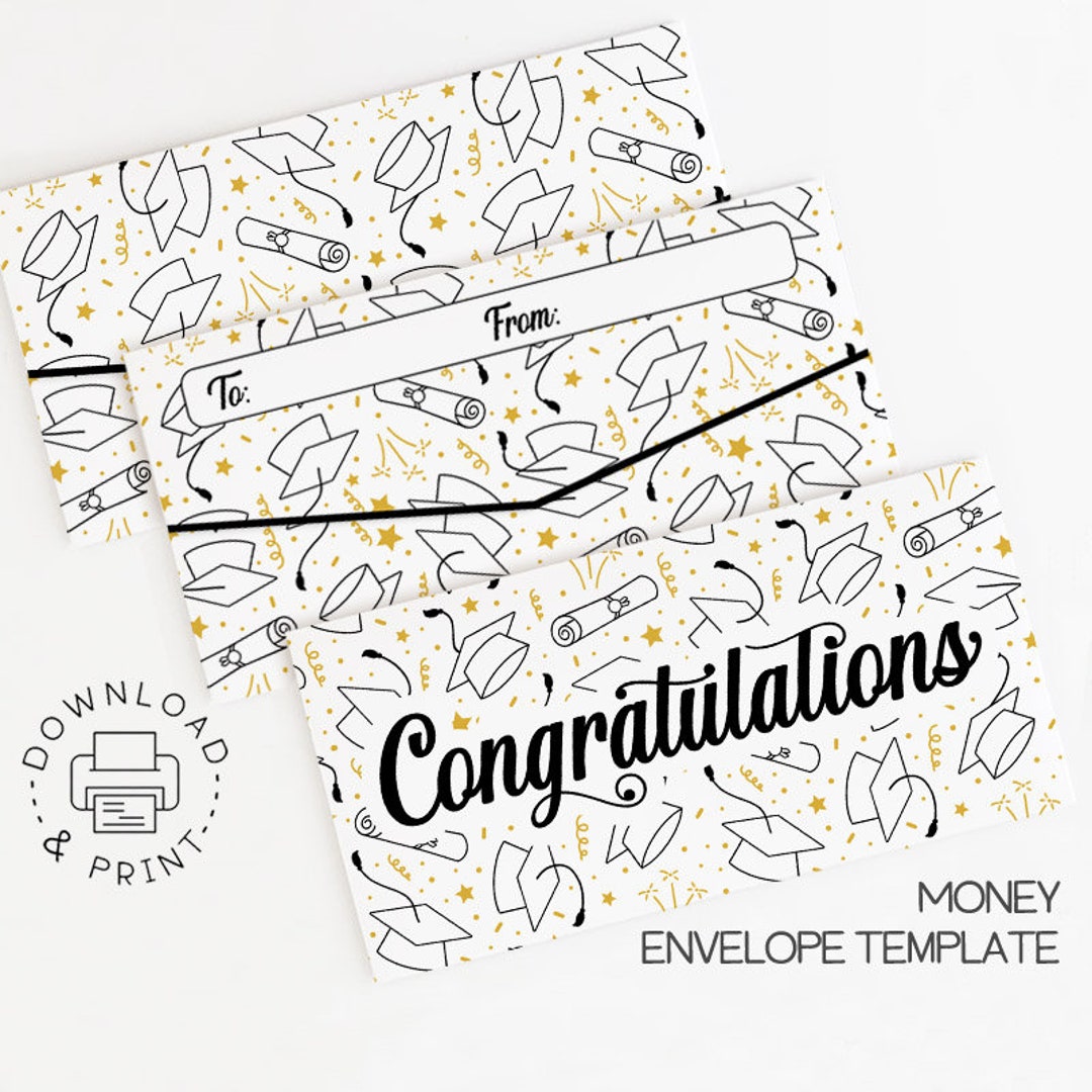 Printable Graduation Money Gift Envelope / Cash Holder / Instant ...