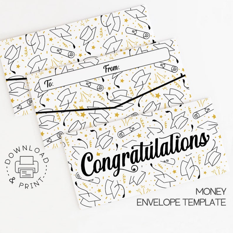 Printable Graduation Money Gift Envelope / Cash Holder / Instant ...