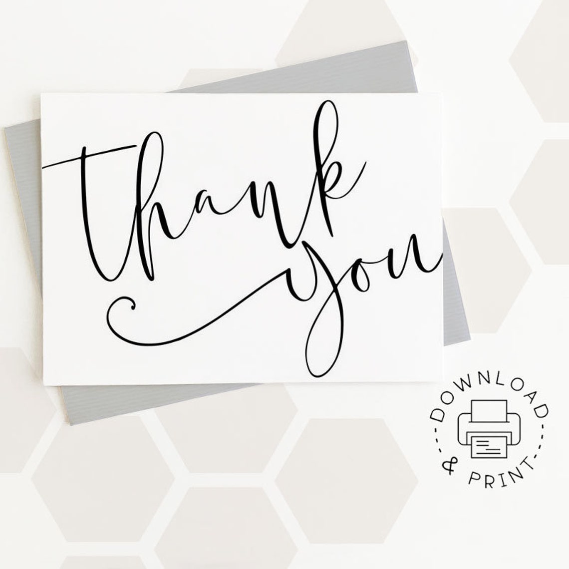 Thank You Printable Card / Instant Download PDF / Card - Etsy
