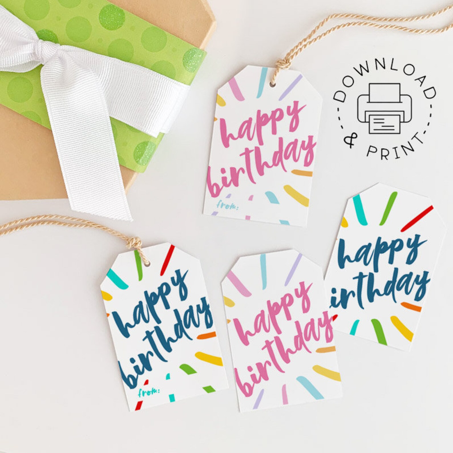Printable Gift Tags / Happy Birthday Gift Tag / Birthday Gift - Etsy