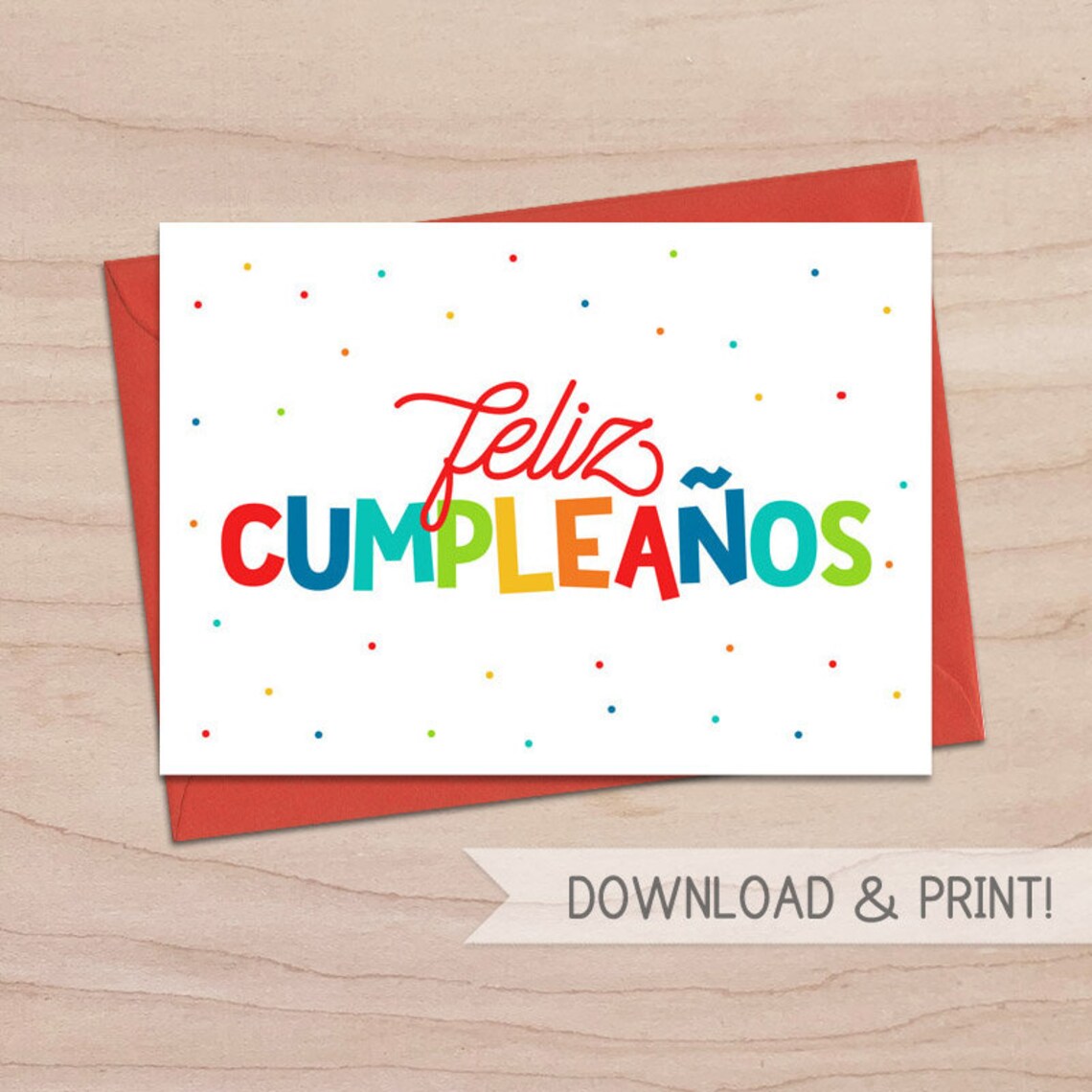 Feliz Cumpleanos / Happy Birthday Printable Card / Instant - Etsy