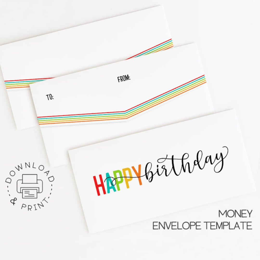 Printable Birthday Money Gift Envelope / Instant Download PDF - Etsy