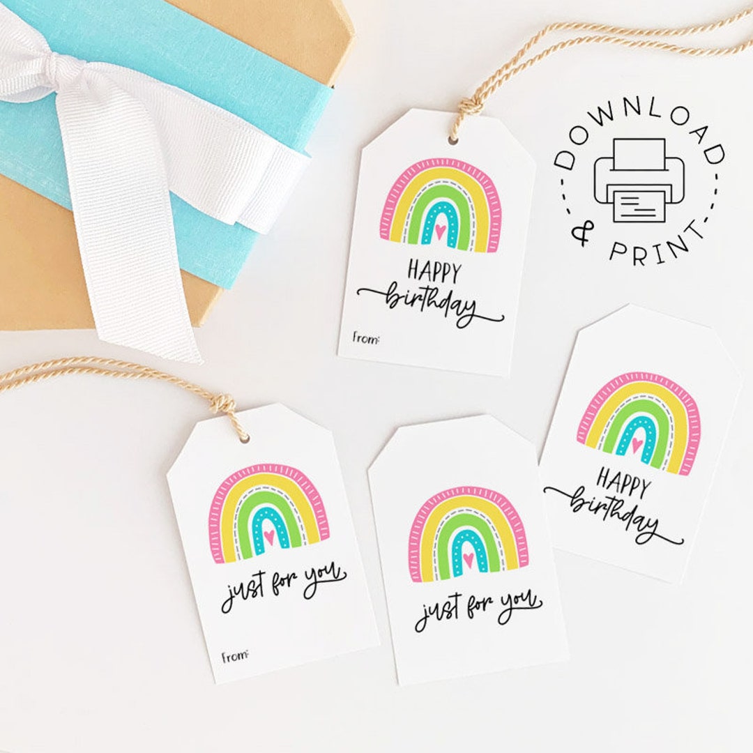 Printable Gift Tags / Happy Birthday Gift Tag / Just for You Gift Tag ...