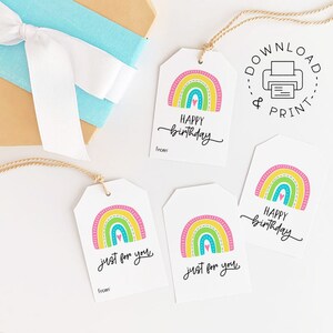 Printable Gift Tags / Happy Birthday Gift Tag / Just for You Gift Tag ...