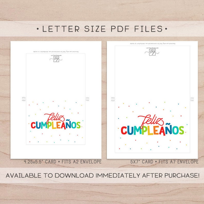 Feliz Cumpleanos / Happy Birthday Printable Card / Instant - Etsy