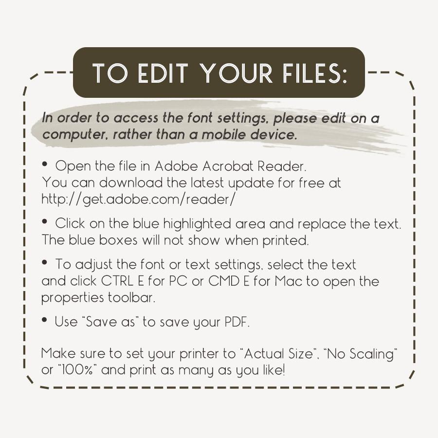 All Occasion Editable & Printable Card / Instant Download PDF ...